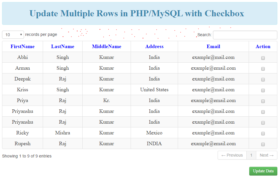Updating Multiple Rows In Mysql Using Php Free Source Code Projects